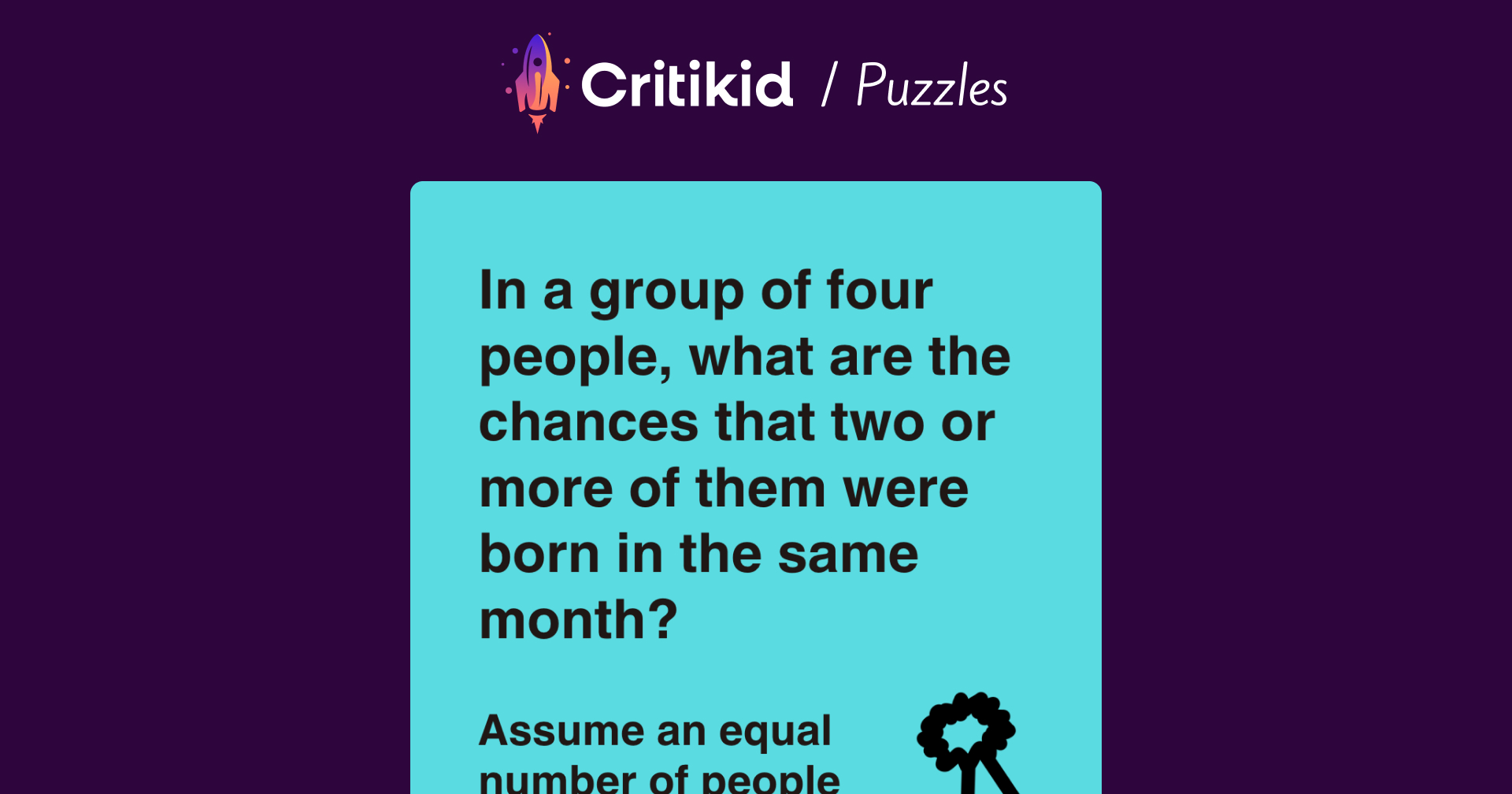 Birth Month Puzzle - Critical Thinking Brainteaser - Critikid