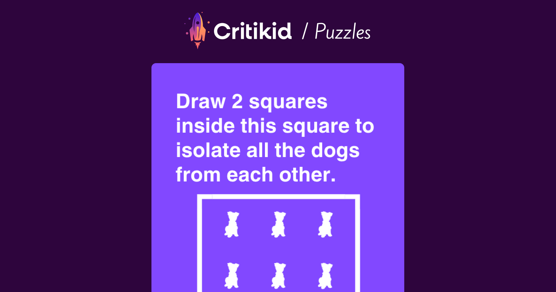 Dogs Puzzle - Critical Thinking Brainteaser - Critikid