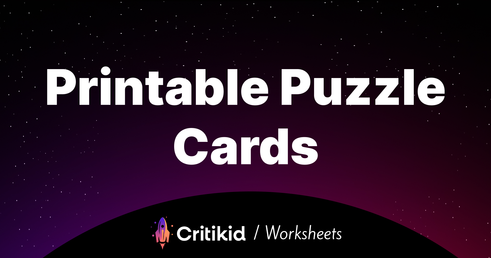 Printable Puzzle Cards - Critikid